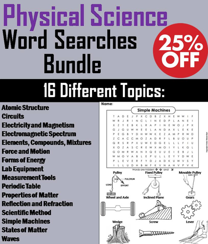 Physical Science Word Search Bundle | Teaching Resources
