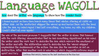 Answering the English Language Paper 1 Question 2 Language Focus WAGOLL ...