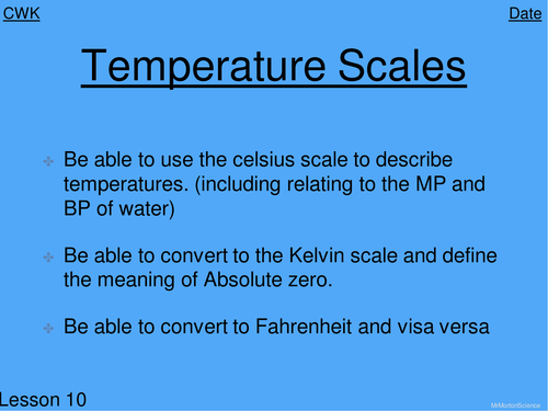 Temperature Scales | Teaching Resources
