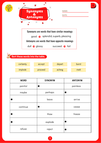 Synonyms and Antonyms for ages 9-10 [UK Year 5] | Teaching Resources