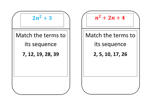 Quadratic sequences treasure hunt 1 | Teaching Resources