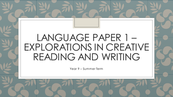 GCSE Language Paper 1: Explorations in Creative Writing | Teaching ...