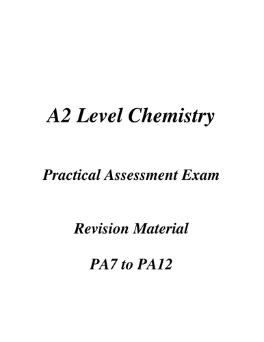 New AQA A2 Level Chemistry 7405 Required Practical Revision Pack ...