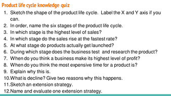Product life cycle quiz | Teaching Resources