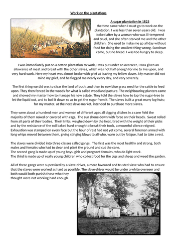 The African Slave Trade: Life on the Plantations | Teaching Resources