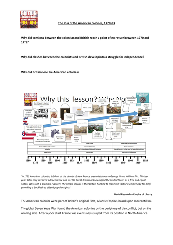 Gaining and Losing an Empire: 1763-1914 The Loss of the American ...