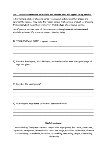 KS2 Advertising Writing Resources - Toy Company Brochures | Teaching ...