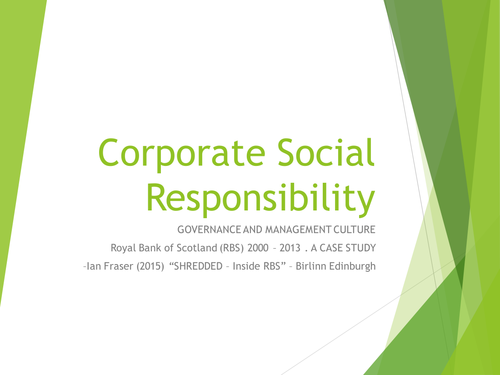 Presentation on Corporate Social Responsibility RBS & Enron Case ...