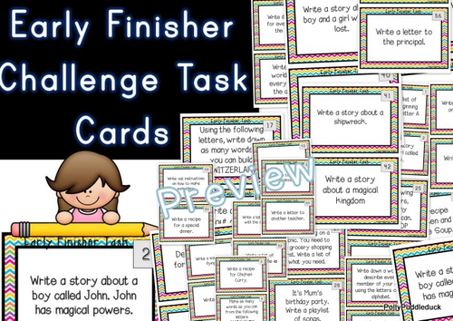 Early Finisher Challenge Task Cards for KS1/KS2 | Teaching Resources