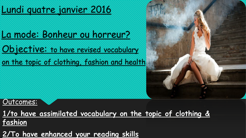 Talking about clothes and fashion in French (series of activities ...