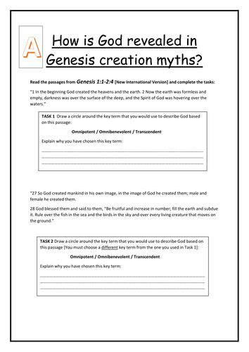 OCR GCSE Biblical accounts of Creation | Teaching Resources