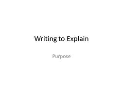 Writing to Explain | Teaching Resources