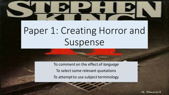 Paper 1 Very Low Ability Stephen King IT extract | Teaching Resources