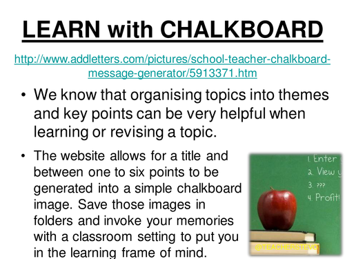 Learn with a ChalkBoard Image | Teaching Resources