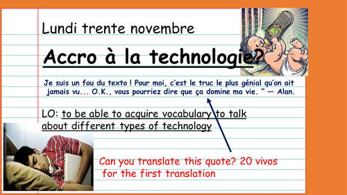 To talk about technology in French (year 8) | Teaching Resources