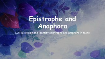 Introduction to Poetry- Epistrophe & Anaphora | Teaching Resources