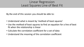 Least Squares Linear Regression and Correlation Coefficient | Teaching Resources
