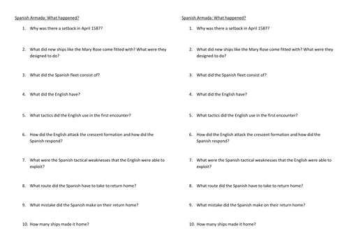 AQA 8145 Elizabeth I - The Spanish Armada | Teaching Resources