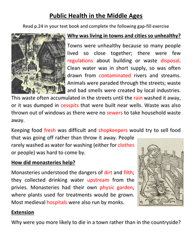 AQA History GCSE Britain: Health and the People - Medieval Medicine ...