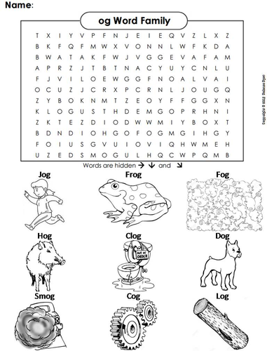 og Word Family Word Search | Teaching Resources