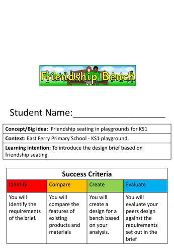 friendship bench lesson booklet | Teaching Resources