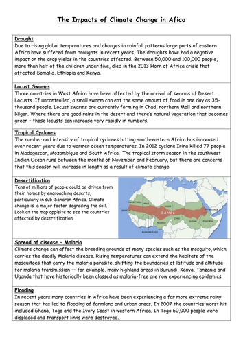 The Impacts of Climate Change in Africa | Teaching Resources