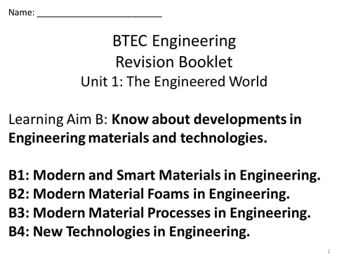 BTEC Engineering Unit 1 Learning Aim B Revision Booklet | Teaching ... BTEC Engineering Unit 1 Learning Aim B Revision Booklet | Teaching ...