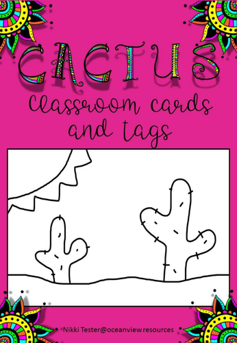 Cactus Themed Gift Cards and Tags | Teaching Resources