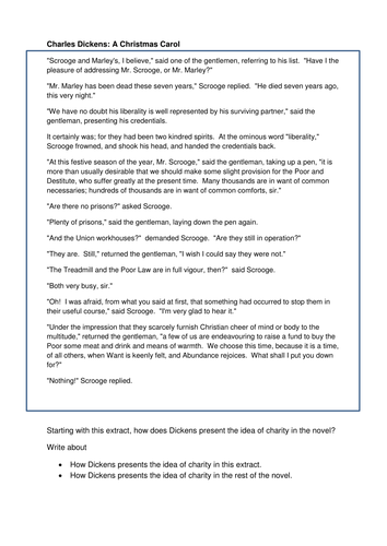 Charles Dickens - A Christmas Carol: Exam Style Question Revision ...