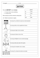 FRENCH - SAVOIR vs CONNAÎTRE - Worksheets | Teaching Resources