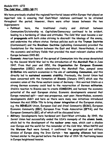 Cold War in Europe, 1945-1960s | Teaching Resources