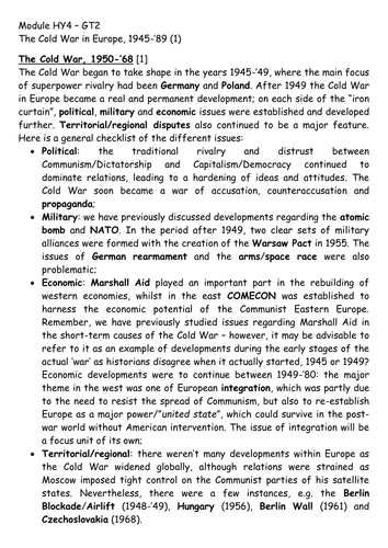 Cold War in Europe, 1945-1960s | Teaching Resources