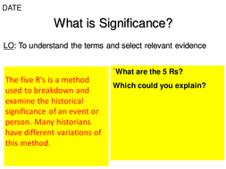 Historical Significance - The 5Rs Method by teacherstevenson | Teaching ...
