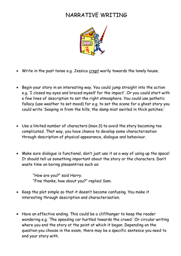 ENGLISH LANGUAGE PAPER 1 SECTION B REVISION GUIDE TO NARRATIVE AND ...