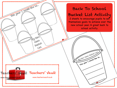 Back To School Bucket List Activity | Teaching Resources