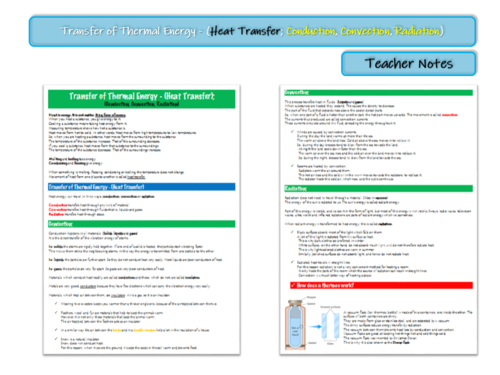 Transfer of Thermal Energy - (Heat Transfer; Conduction, Convection ...