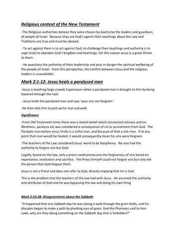 A level New Testament studies- Social, political and religious context ...