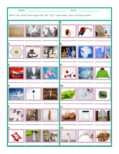 Phonics C(s) Sound Photo Worksheet | Teaching Resources