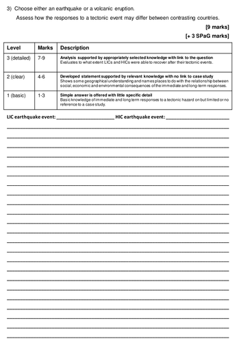 AQA GCSE Geography - Natural Hazards Exam Questions | Teaching Resources AQA GCSE Geography - Natural Hazards Exam Questions | Teaching Resources