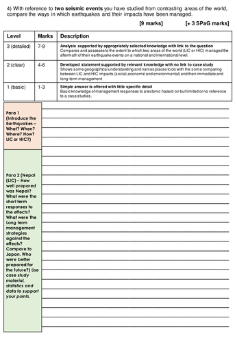 AQA GCSE Geography - Natural Hazards Exam Questions | Teaching Resources AQA GCSE Geography - Natural Hazards Exam Questions | Teaching Resources