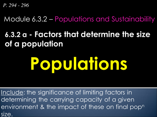 OCR A2 Biology Populations and Sustainability | Teaching Resources