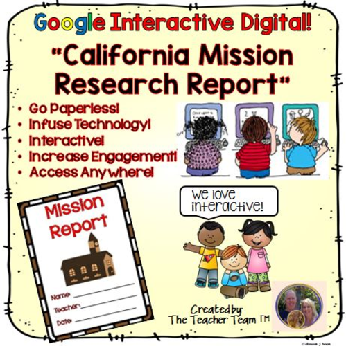 Google Drive California Mission Report for Google Classroom | Teaching ...
