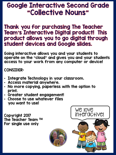 Google Drive Collective Nouns Digital 2nd Grade Activities for L.2.1.A ...