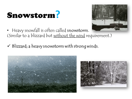 All about Snow – Types of SNOW; (PPT/Quiz/Teacher Notes/Quick Review ...