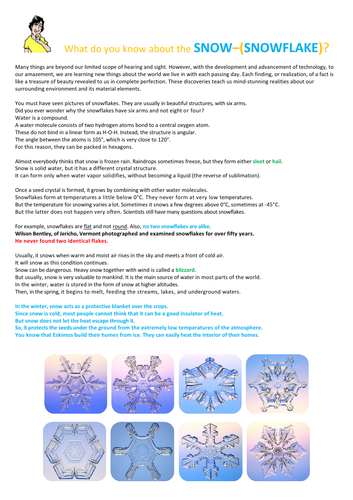 All about Snow – Types of SNOW; (PPT/Quiz/Teacher Notes/Quick Review ...