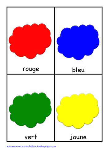 French colours flashcards | Teaching Resources