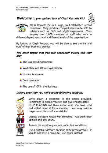 GCSE Business and Communication Systems Revision Guide | Teaching Resources