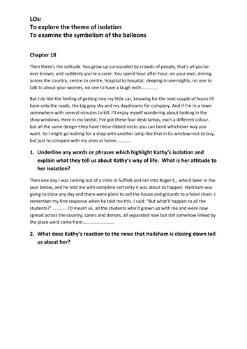 English Literature: Never Let Me Go: Modern texts | Teaching Resources