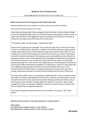 Jekyll and Hyde new specification AQA - ELEVEN sample assessment ...