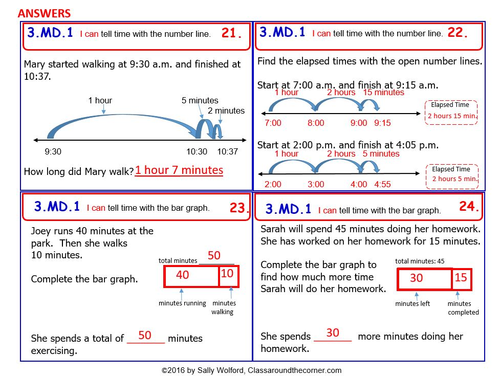 3.MD.1 Math 3rd Grade NO PREP Task Cards—WHAT TIME IS IT? PRINTABLES ...